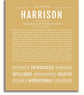 Harrison Personalized Name Meaning Art Prints – Name Stories