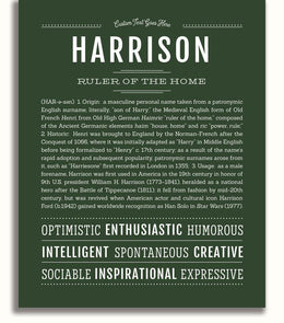 Harrison | Name Art Print – Name Stories