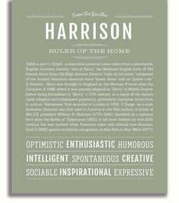 Harrison | Name Art Print – Name Stories