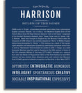 Harrison Personalized Name Meaning Art Prints – Name Stories