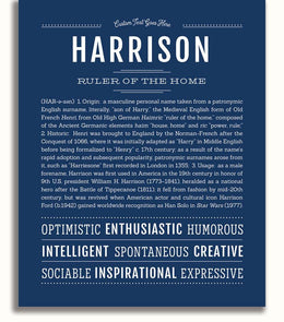 Harrison | Name Art Print – Name Stories