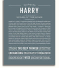 Harry Personalized Name Meaning Art Prints – Name Stories