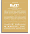 Harry Personalized Name Meaning Art Prints – Name Stories