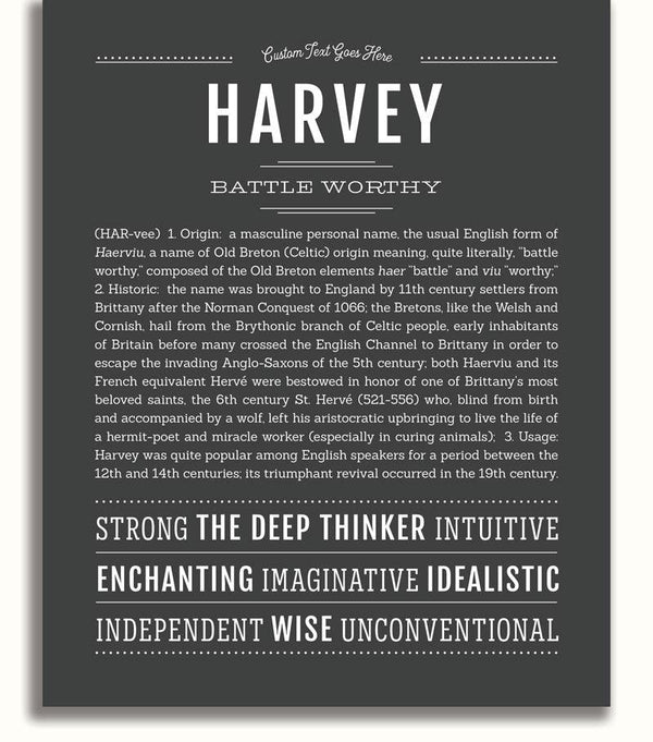 Harvey | Name Art Print – Name Stories