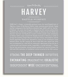 Harvey | Name Art Print – Name Stories
