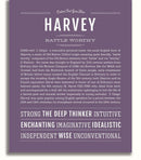 Harvey Personalized Name Meaning Art Prints – Name Stories