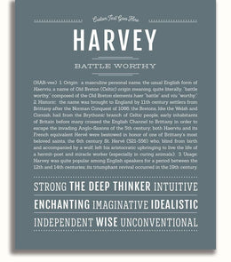 Harvey | Name Art Print – Name Stories