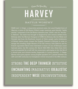 Harvey | Name Art Print – Name Stories