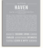 Haven (female) | Name Art Print – Name Stories