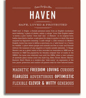 Haven (female) | Name Art Print – Name Stories
