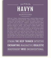 Havyn | Name Art Print – Name Stories