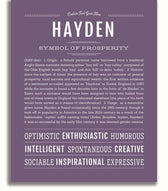 Hayden (female) | Name Art Print – Name Stories