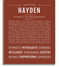 Hayden (female) | Name Art Print – Name Stories