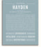 Hayden (female) | Name Art Print – Name Stories