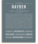 Hayden (male) | Name Art Print – Name Stories