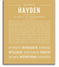 Hayden Personalized Name Meaning Art Prints – Name Stories