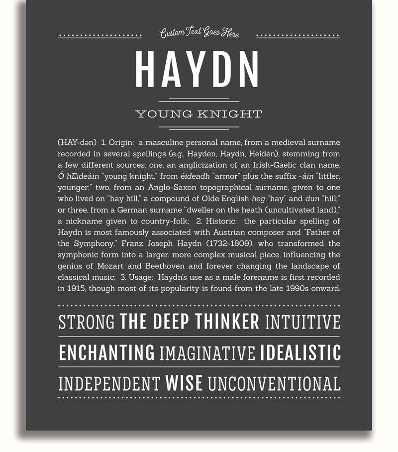 Name Stories® | Personalized Name Meaning Art Prints – Haydn