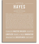 Hayes | Name Art Print – Name Stories