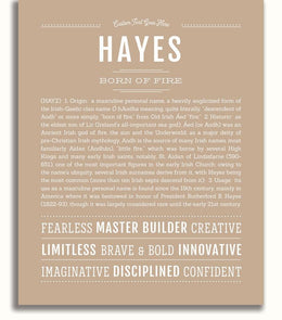 Hayes | Name Art Print – Name Stories