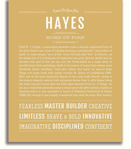 Hayes | Name Art Print – Name Stories