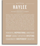 Haylee | Name Art Print – Name Stories