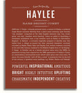 Haylee | Name Art Print – Name Stories
