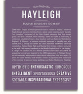 Hayleigh Personalized Name Meaning Art Prints – Name Stories