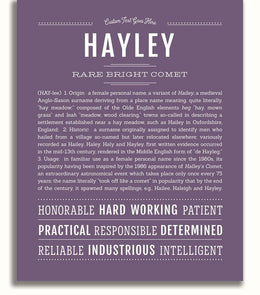 Hayley | Name Art Print – Name Stories