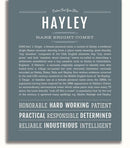 Hayley | Name Art Print – Name Stories