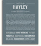 Hayley Personalized Name Meaning Art Prints – Name Stories
