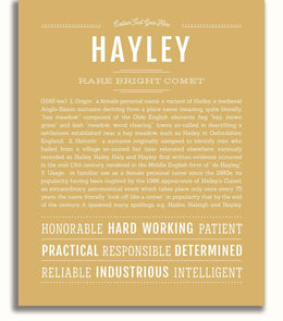 Hayley | Name Art Print – Name Stories