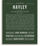 Hayley | Name Art Print – Name Stories