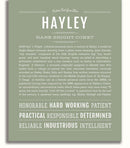 Hayley | Name Art Print – Name Stories