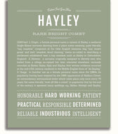 Hayley | Name Art Print – Name Stories