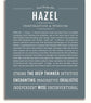 Hazel Personalized Name Meaning Art Prints – Name Stories
