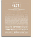 Hazel | Name Art Print – Name Stories