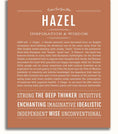 Hazel | Name Art Print – Name Stories