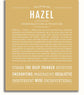 Hazel Personalized Name Meaning Art Prints – Name Stories