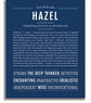 Hazel Personalized Name Meaning Art Prints – Name Stories