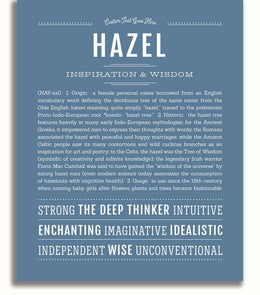 Hazel Personalized Name Meaning Art Prints – Name Stories