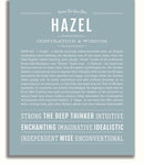 Hazel Personalized Name Meaning Art Prints – Name Stories