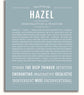 Hazel Personalized Name Meaning Art Prints – Name Stories