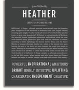 Heather Personalized Name Meaning Art Prints – Name Stories