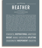 Heather Personalized Name Meaning Art Prints – Name Stories