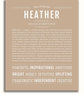 Heather Personalized Name Meaning Art Prints – Name Stories