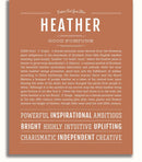 Heather Personalized Name Meaning Art Prints – Name Stories