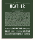 Heather Personalized Name Meaning Art Prints – Name Stories