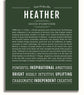 Heather Personalized Name Meaning Art Prints – Name Stories