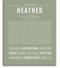 Heather Personalized Name Meaning Art Prints – Name Stories