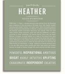 Heather Personalized Name Meaning Art Prints – Name Stories